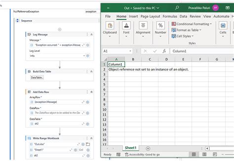 Export Exception Arguments Values In Excel Sheet Activities Uipath