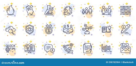 Outline Set Of Edit Product Knowledge And Binary Code Line Icons For Web App Pictogram Icon