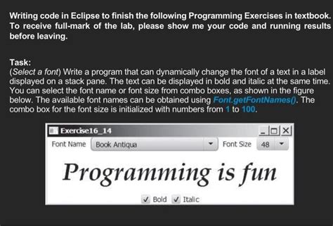 solved writing code in eclipse to finish the following