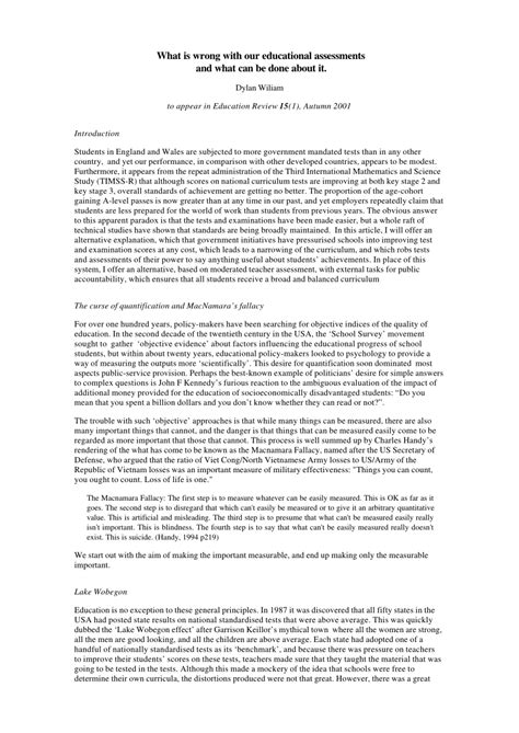 Pdf What Is Wrong With Our Educational Assessments And What Can Be Done About It