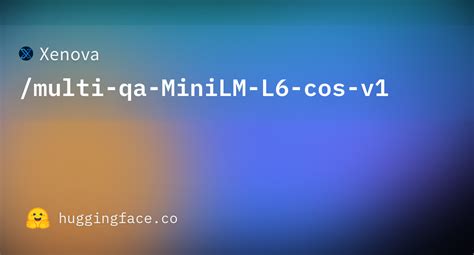 Xenova Multi Qa MiniLM L6 Cos V1 Hugging Face
