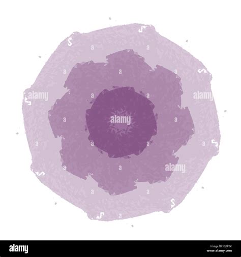 Violet Purple Mandala Flower Watercolor Pattern On White Background