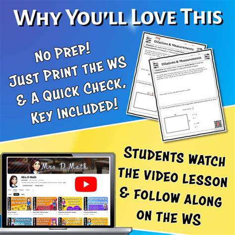Dilations And Measurements Video Lesson And Ws Notes 8th Grade Math Tpt