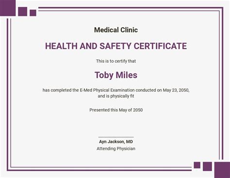 19 Free Safety Certificate Templates Customize And Download