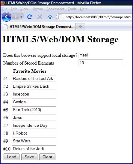 Inspired By Actual Events Html5 Local Storage Web Storage