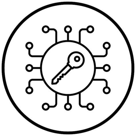 premium vector key encryption icon style