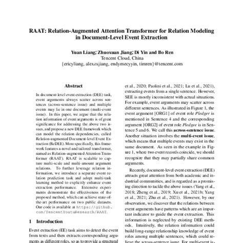 Raat Relation Augmented Attention Transformer For Relation Modeling In