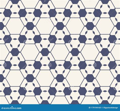 Vector Geometric Seamless Pattern Abstract Blue And White Linear Grid Texture Stock Vector