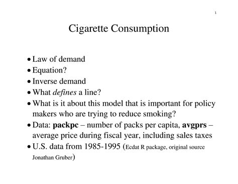 Ch4slides 1 2017 Introduction To Econometrics Detailed Lecture Notes Cigarette Consumption