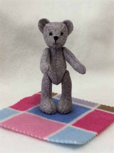 Pdf Pattern 4 Mini Jointed Felt Teddy Bear Download Etsy