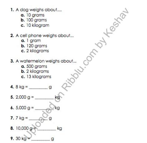 Cbse Class 2 Maths Measurement Worksheets