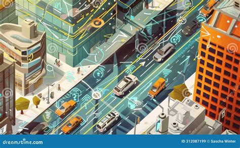 Urban Interconnectivity Smart Cities Integration Stock Illustration