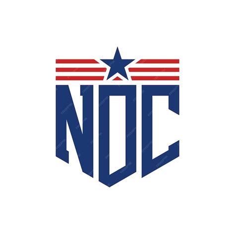 Premium Vector Patriotic Ndc Logo With Star And American Flag Straps