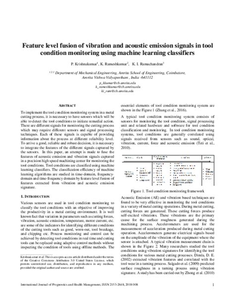 pdf feature level fusion of vibration and acoustic emission signals