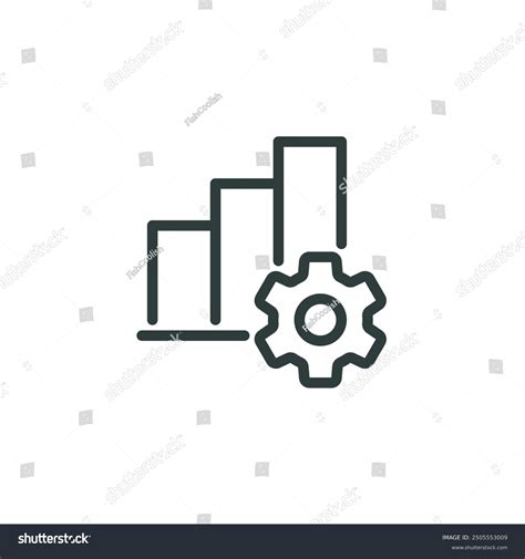 Outline Icon Increase Productivity Manufacturing Analyse Stock Vector Royalty Free 2505553009