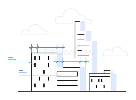 Modern Cityscape Blueprint Illustration Architectural Planning And Urban Development
