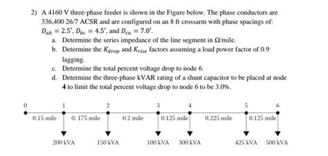 Solved 2 A 4160 V Three Phase Feeder Is Shown In The Figure