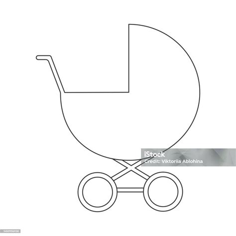 유모차 아이콘입니다 흰색 배경에 격리된 유아 유모차의 윤곽을 그립니다 편집 가능한 획 벡터 그래픽 그림 0명에 대한 스톡 벡터 아트 및 기타 이미지 Istock
