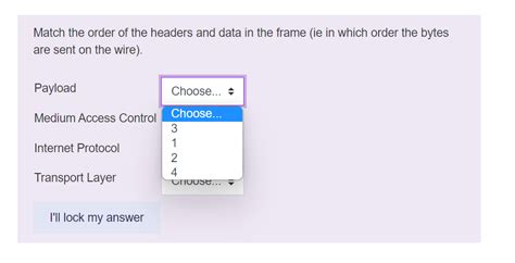 Solved Match The Order Of The Headers And Data In The Frame