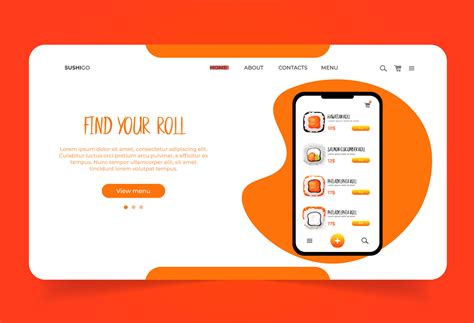 Mobile App Template With Sashimi Menu Landing Page Template With Asian Food Sushi Store Mobile App Template With Sashimi Menu Landing Page Template With Asian Food Sushi Store