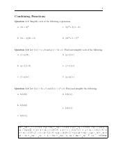 Combining Functions Simplify Expressions And Find Compositions Course Hero