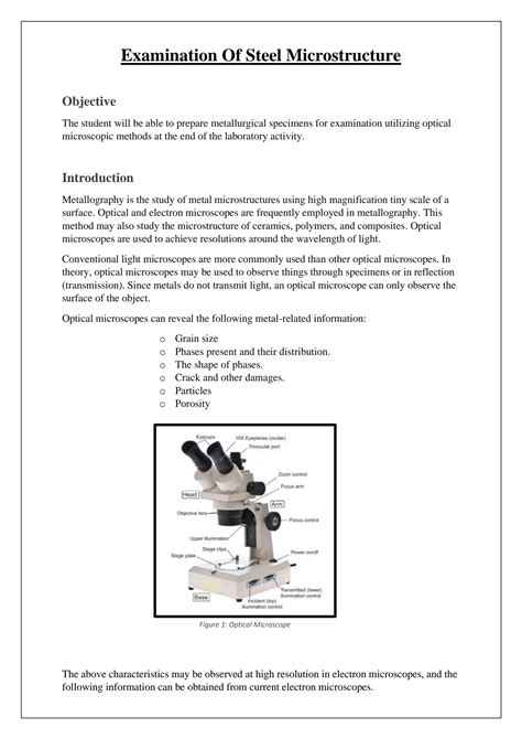 SOLUTION Examination Of Steel Microstructure Lab Report Studypool