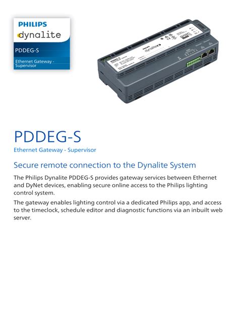 Pddeg S Spec Sheet Philips Dynalite