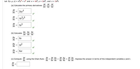 Solved Let Fx Y Z X2y4 Z3 And X 4s2 Y 2st2 And Z