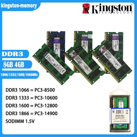 4gb 8gb Ddr3 Ram 1866mhz 1600mhz 1333mhz 1066mhz Laptop Memory Pc3 14900 12800 10600 8500 1 5v