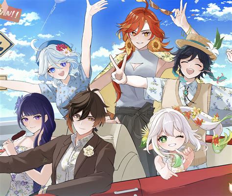 Raiden Shogun Furina Zhongli Nahida Venti And More Genshin Impact Drawn By Shiba