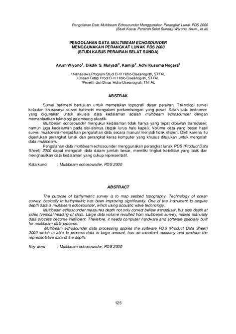 Pdf Pengolahan Data Multibeam Echosounder Menggunakan Software Mb System