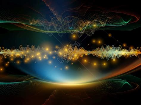 기술 사진 주제에 대한 검정색 배경에 격리된 컬러 라인 및 조명의 진동 광학 흐름 시리즈 구성의 질감 사진 무료 다운로드 Lovepik