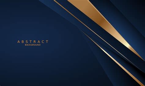 진한 파란색 고급 프리미엄 배경 및 골드 라인 프리미엄 벡터