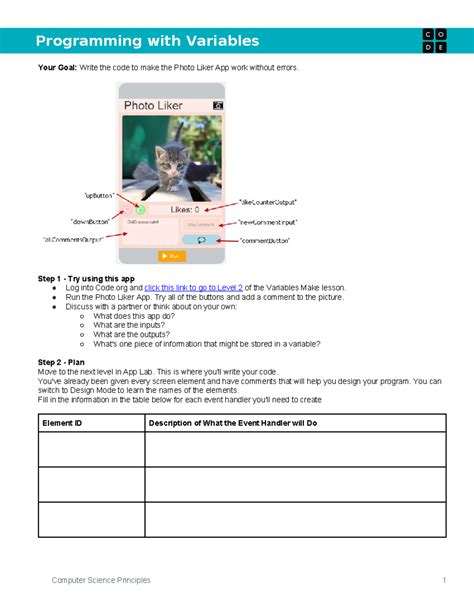 5 Computer Science Unit 5 Hw Programming With Variables Your Goal