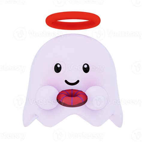 3d Cute Ghost Halloween Illustration Png Pro 26794968 Png