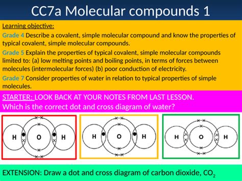 Gcse Edexcel Science 9 1 Chemistry Cc7a Molecular Compounds Teaching Resources
