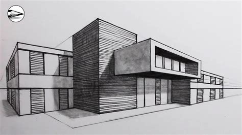 How To Draw A Modern House Using Two Point Perspective Youtube