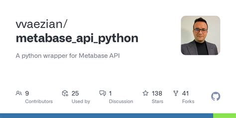 Github Vvaezianmetabaseapipython A Python Wrapper For Metabase Api