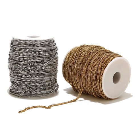 Badu Bg 1 метър сребърна бордюрова верига от неръждаема стомана 4 мм вериги с кубински връзки за