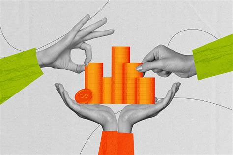 복합 경향 삽화 3d 스케치 이미지 인간 사업가의 콜라주 거대한 손 몸짓 손가락 잡다 돈 풍부한 성공 동전 달러 더미에 대한 스톡 사진 및 기타 이미지 Istock