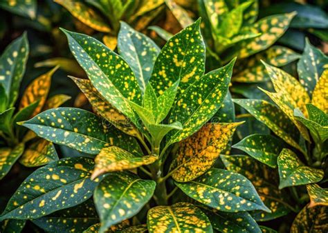 A Stunning Aucuba Japonica Gold Dust Plant A Closeup Celebration Of