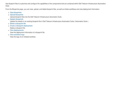 Blueprints Dell Telecom Infrastructure Automation Suite 2 0 Software Development Kit Guide