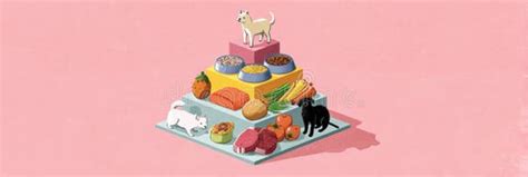 Ilustración De Pirámide De Comida Balanceada Para Mascotas Con Grupos