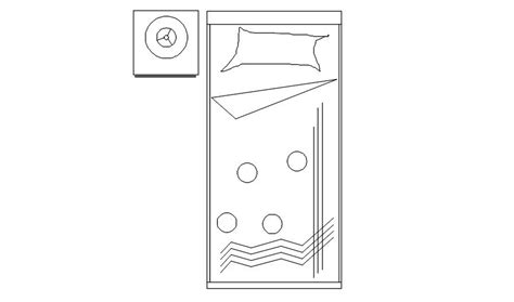 Single Bed With Side Table Design In Autocad 2d Drawing Dwg File Cad File
