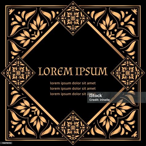 고급 배경 벡터입니다 골드 블랙 타일 로얄 패턴 프레임 크리스마스 카드에 대한 아르 데코 디자인 0명에 대한 스톡 벡터 아트 및