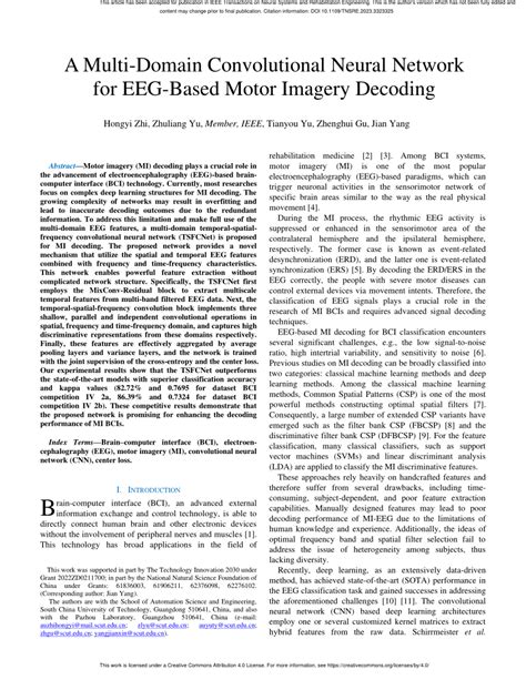 Pdf A Multi Domain Convolutional Neural Network For Eeg Based Motor Imagery Decoding
