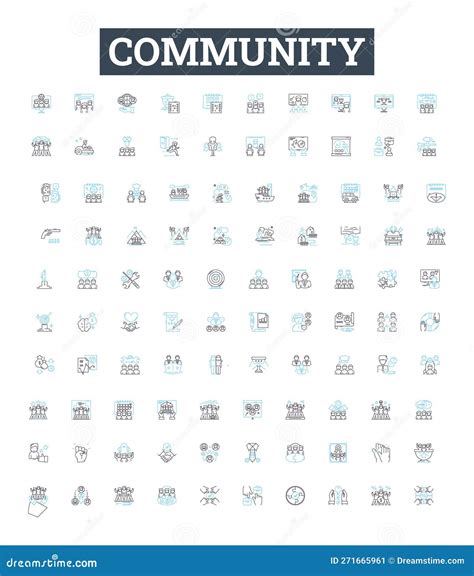 Fellowship Line Icons Collection Bonding Community Unity Companionship Association