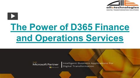 The Power Of D365 Finance And Operations Services Presentation Free To Download
