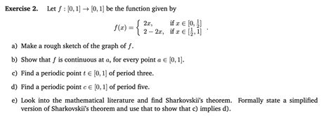 Solved Exercise 2 Let F 01 → 01 Be The Function Given