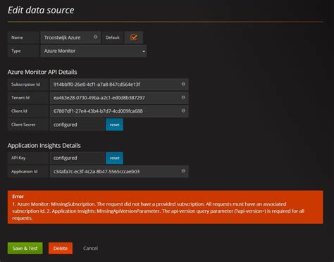 Error Message In Data Source Configuration · Issue 18 · Grafanaazure